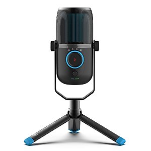 JLab Talk USB Microphone | USB-C Output | Cardioid, Omnidirectional, Stereo or Bidirectional | 96k Sample Rate | 20Hz - 20kHz Frequency Response | Volume, Gain Control, Quick Mute | Plug & Play