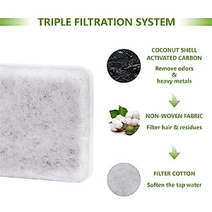 TOGGATH 12 Pack Pet Dog Water Fountain Charcoal Replacement Filters Compatible with Petmate Replendish Mason Gravity Waterers 0.5-4 GAL Automatic Dog Cat Water Bowl Dispenser Filters Replacement