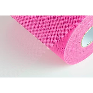 Joycrosso Tulle Fabric Rolls 6 Inch 100 Yards (300 feet) Organza Tulle Polyester Netting Spool for Wedding Decorations Gift Baby Shower Crafts DIY Tutu Skirt-Soft & Drape (Fuchsia)