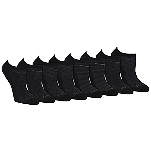 Saucony Women's Performance Super Lite No-Show Athletic Running Socks Multipack, Black Fashion (8 Pairs), Shoe Size: 6-10 M