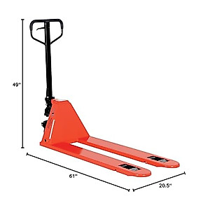 Vestil PM4-2048-LP Low Profile Pallet Truck, 4000 lbs Capacity, 48" Length x 20-5/8" Width Fork