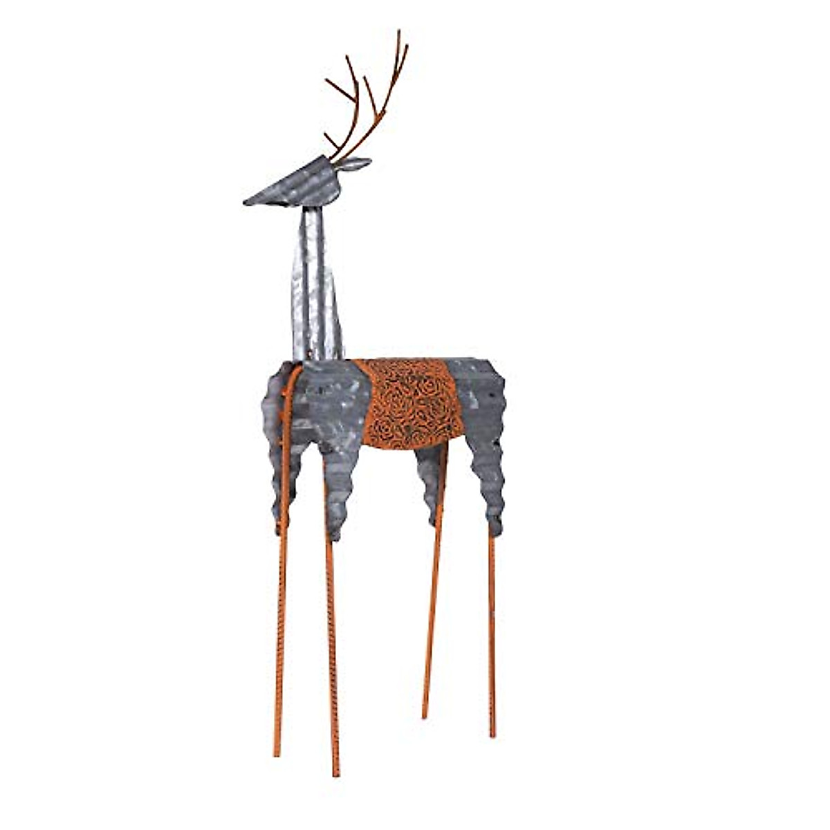 Alpine Corporation JUM324 Alpine Sheet Metal Reindeer, Outdoor Festive Decoration for Garden, Lawn, Yard Holiday décor, 30