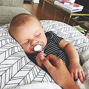 Nursing Pillow Cover 2 Pack for Breastfeeding Pillows 100% Cotton Soft Breastfeeding Nursing Pillow Cover for Moms Baby Boy or Infant (Geometry &Leopard)