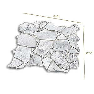 Retro-Art 3D Wall Panels, Pack of 8, Wild Stone in Grey, PVC, 17.5" x 23.75", Cover 23.09 sq.ft. 562WG