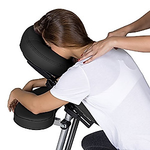 STRONGLITE Portable Massage Chair Ergo Pro II - Ultra-Strong, Lightweight, Folding Tattoo Spa Massage Chair with Wheels & Carry Case (600lbs Working Weight), Aluminum, Black