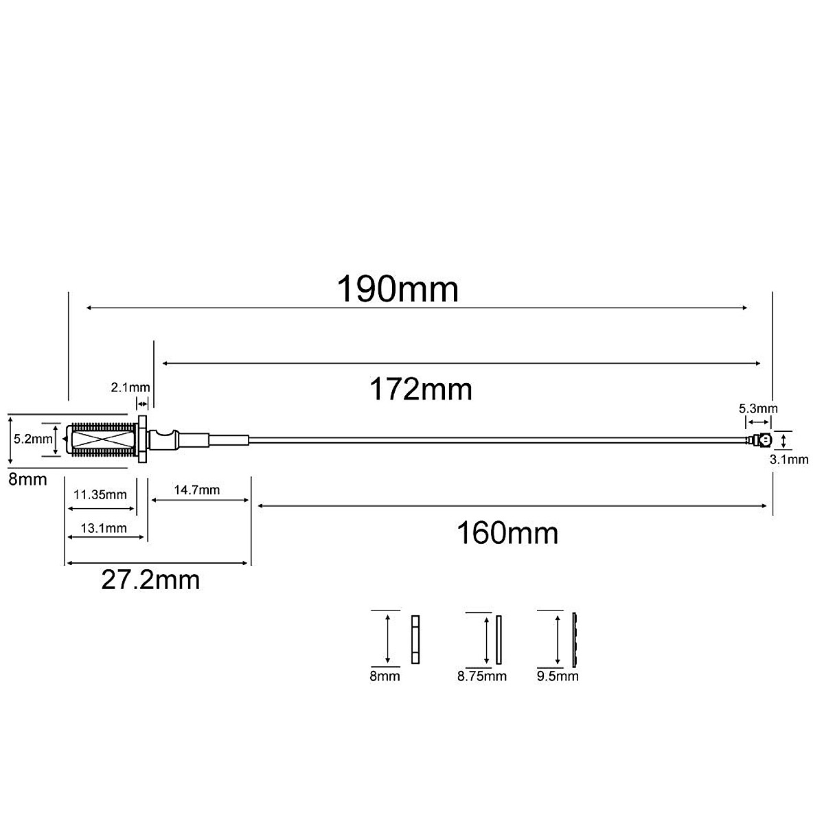 onelinkmore U.FL/IPEX/IPX Mini PCI to Reverse Polarity SMA Pigtail Antenna WiFi Router Cable Antenna NGFF Interface for WiFi Router Gateway Wireless PCIE Network Card Pack of 2