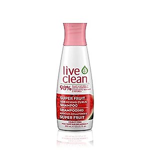 Live Clean Shampoo, Super Fruit Waters Quenching Curls, 12 Oz