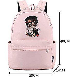 Roffatide Anime Toilet Bound Hanako Kun Backpack Yugi Amane Backpack Lightweight Nylon Backpack Printed Schoolbag Daypack Pink
