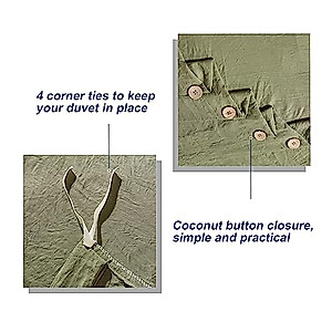 Anluoer Duvet Cover Twin Size,Olive Green Duvet Cover Set with Buttons Closure, Ultra Soft Washed Microfiber Bedding Comforter Cover with 1 Pillowcases for All Season(68x90 inches, 2 Pieces)