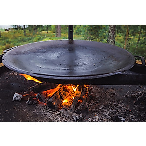 Muurikka Grill Pan 58 cm with Protective Bag, Outdoor Pan, Fire Pan Made of Robust Rolled Steel for Campfire & Grill