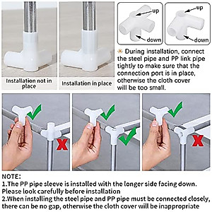 QLFJ-FurDec Portable Wardrobe Closet, 47 Inch Clothes Storage Organizer Rack Shelves, Non-Woven Fabric Cover Standing Closet with 2 Hanging Rods, Durable, Quick and Easy Assembly(Purple)