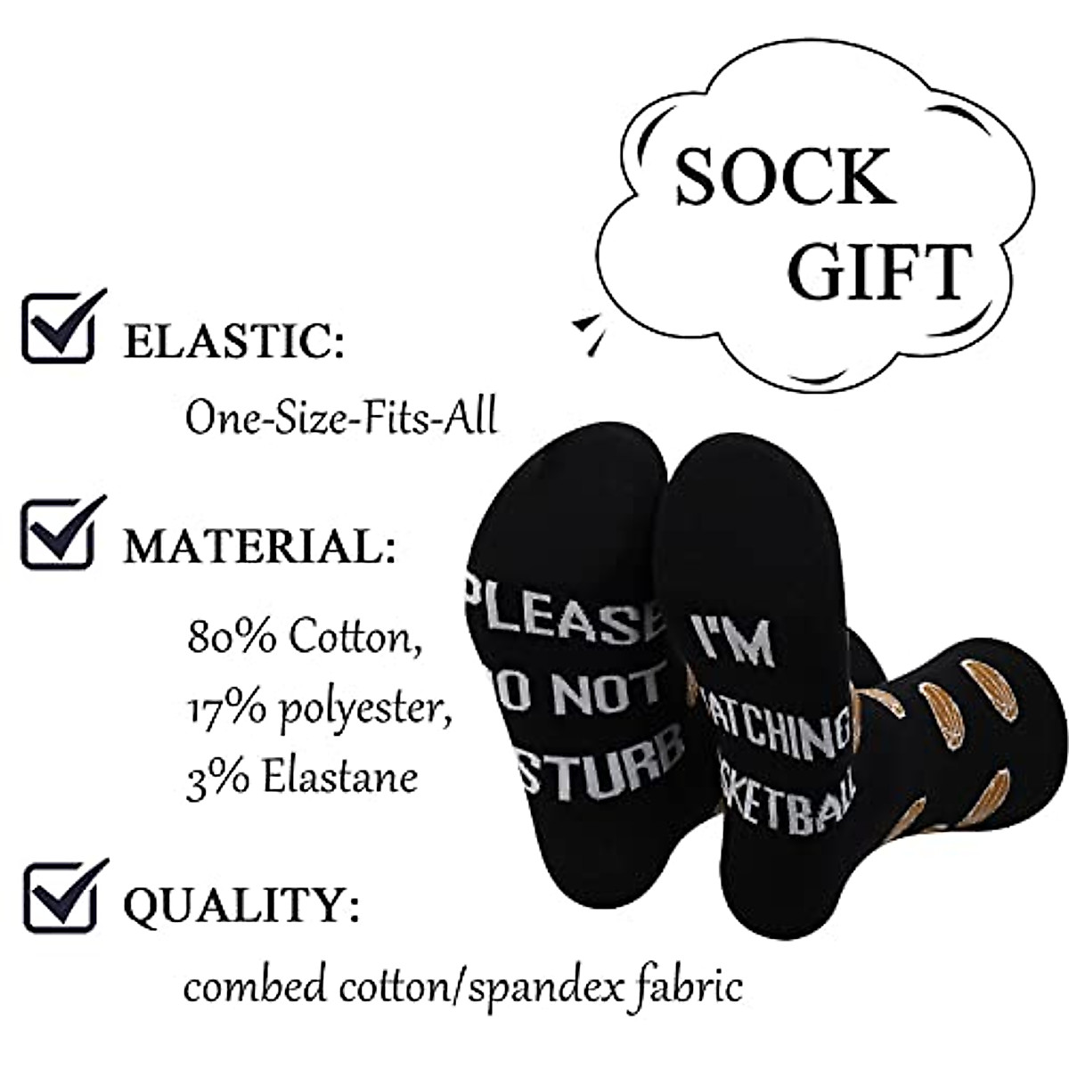 ZJXHPO Basketball Crew Sock Please Do Not Disture I'm Watching Basketball Novelty Sock For Basketball Lover Gift (Disture Basketball)