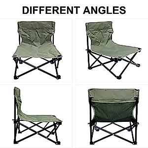 TIYASTUN Low Beach Chairs for Adults,Lightweight Camping Chair, Camp Chair, Folding Chairs for Outside Folding Lawn Chairs for Camping Beach Concert, Low Profile Low Back