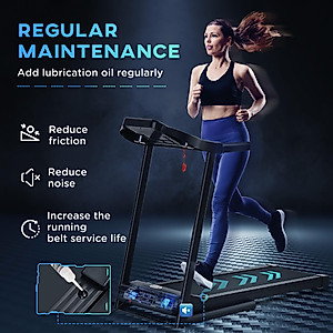 Soozier Folding Treadmill 1.5HP 7.45 MPH Max Speed Electric Motorised Running Jogging Walking Machine w/ 12 Preset Programs and LED Display for Home Gym Indoor Fitness Black