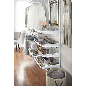 Rubbermaid, White Fasttrack Closet Slide-Out Tiered Organizing Shelf, 2060354