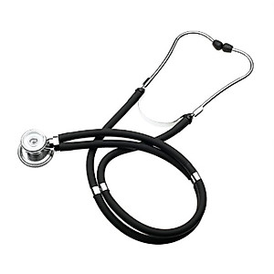 Premium Black Stethoscopes Double Tube Adult and Pediatric Stethoscope - Ideal Gift for EMT, Nurse, Doctor, Medical Student, Paramedic and First Responders Includes Accessories