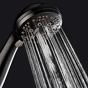 AquaDance Oil Rubbed Bronze High Pressure 6-Setting Hand Held Shower Head with Extra-Long 6 Foot Hose & Bracket – Anti-Clog Nozzles-USA Standard Certified-Top U.S. Brand