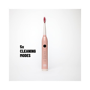 SonicPower Electric Toothbrush Kit, Ultra Portable & Lightweight with 5 Cleaning Modes, 1 Year Supply of Brush Heads, Rechargeable Battery, Mirror Mount & Travel Cap Included, 4 Color Options