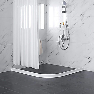 122 Inch Shower Threshold Water Dam Collapsible Bath Shower Barrier Water Stopper Retention System Dry and Wet Separation for Bathroom Kitchen and More (10ft)