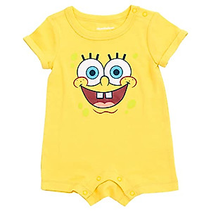 SpongeBob SquarePants Newborn Baby Boys Romper and Hat Yellow/Blue 0-3 Months