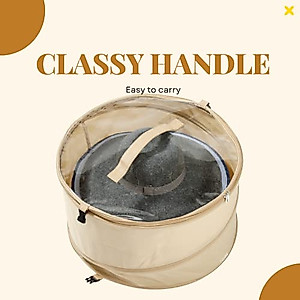 TIURE Large Hat Pop Up Bag Storage and Travel Box for Big Round Hats and Caps Expands and Keeps Out Dust and Dirt Perfect for Cover Cowboy Sun Beach Hats, 19 inches diameter