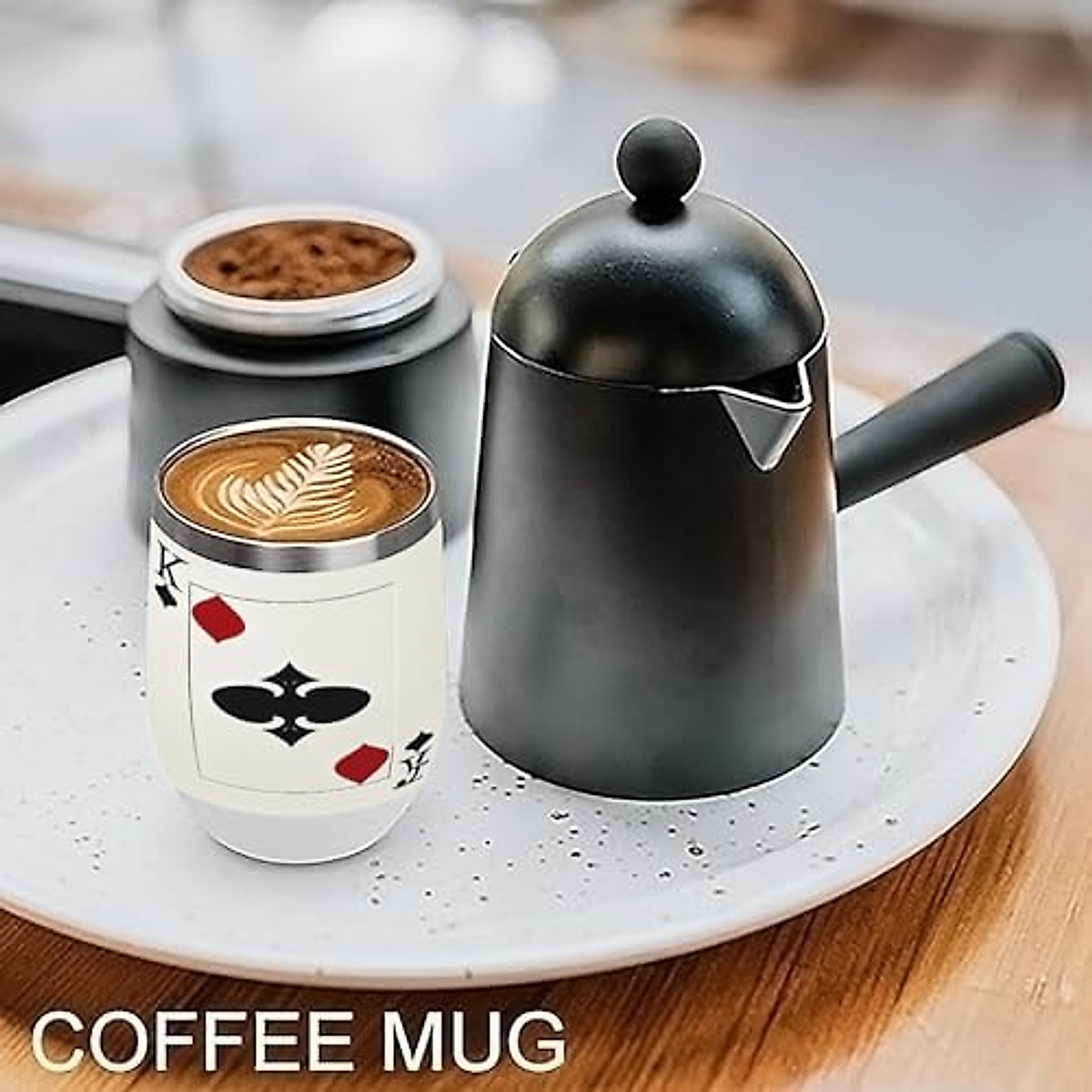 OPTKSNCU 304 Stainless Steel Insulated Cup with Lid, Spades K Poker Print Durable, And Easy to Clean – Ideal for Home, Office, And Gift Giving