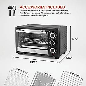 Aroma Housewares 17.5L Turbo Convection Air Oven (ABT-316B), Black