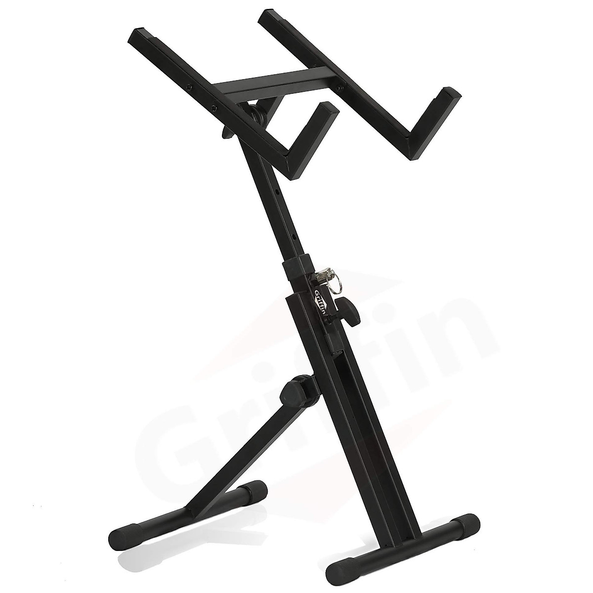 Guitar Combo Amplifier Stand by GRIFFIN | PA Speaker Karaoke Monitor Holder | Low Profile Pro-Audio Amp Tilt Back Mount Stand | Adjustable Speaker Cabinet Stage Equipment Platform Riser & Studio Chair