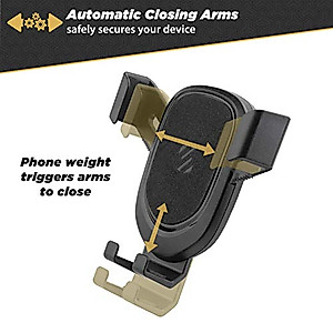 Scosche GHCUPM-SP1 GravityDrop Cup Phone Holder Mount with Phone Weight Triggered Adjustable Arms, Universal for Most Vehicle Cup Holders, Black