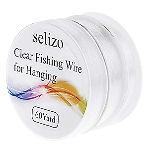 Fishing Wire, Selizo 3Pcs Clear Fishing Line Jewelry String Invisible Nylon Thread for Hanging Decorations, Beading and Crafts (3 Sizes, 60 Yards per Roll)