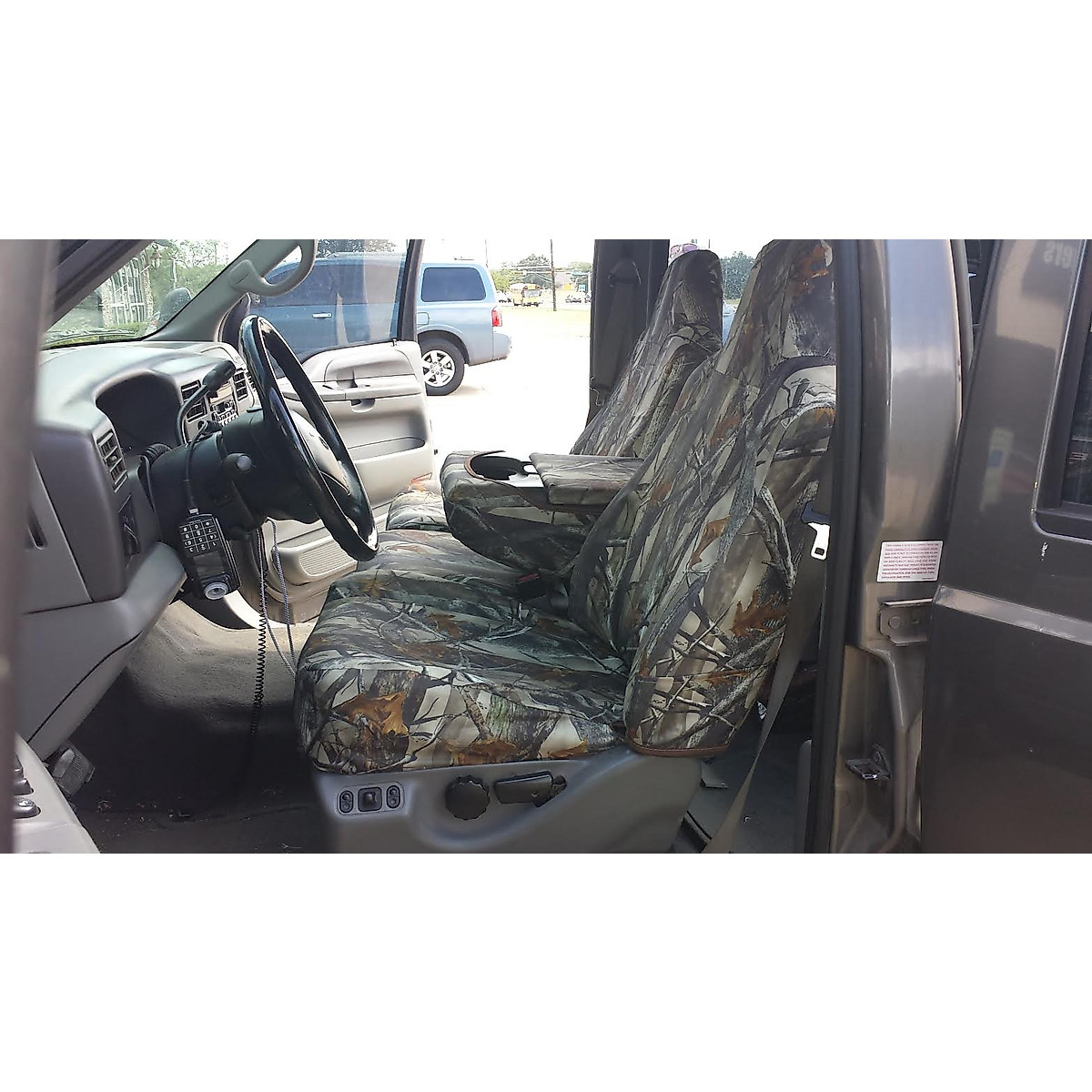 Durafit Seat Covers | FD77 XD3-C | 2002-2007 Ford F250-F550 Front/Back Car Seat Cover in XD3 Camo Endura Fabric | Front 40/20/40 High Back | Rear is Solid Bench | Not for 60/40 Double Cab only