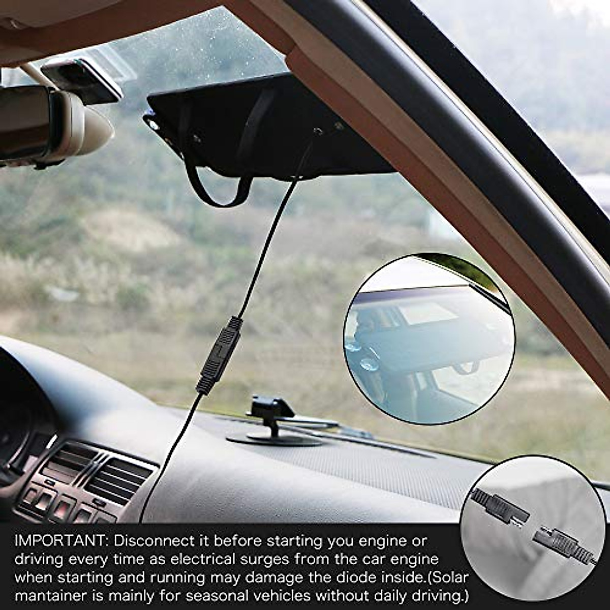 ALLPOWERS 18V 12V 5W Portable Solar Panel Car Boat Power Solar Panel Battery Charger Maintainer for Automotive Motorcycle Tractor Boat RV Batteries