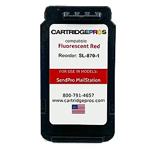 Made in The USA - Red Ink Cartridge SL-870-1 Replacement for New SendPro Mailstation (CSD1) Postage Machines.