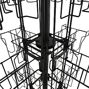 FixtureDisplays® 5x7" Vertical Greeting Card Display Spinning Greeting Holiday Card Rack Floor Stand, Pocket Size: 5.3"Wide X 10"High,72 Pockets 20X20X70" 19345-NF