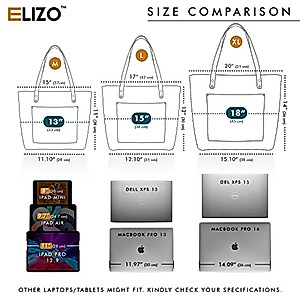 ELIZO Leather Tote Bag for Women Genuine Leather Shoulder Bag Work Totes For Women Large Purse Bag