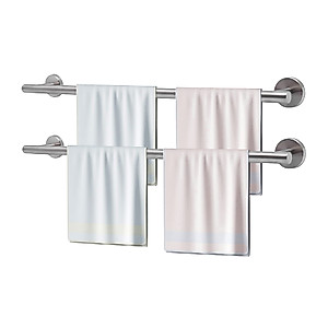 Bath Towel Bar, 24 Inch 304 Stainless Steel Thicken Towel Rack for Bathroom, 2PCS Towel Holder Brushed Finished Wall Mount Bath Towel Rack for Bathroom Towel Holder