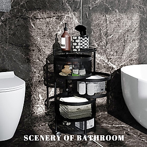 HOYRR Rotating storage rack for kitchen,Fruit Basket Rotating,Fruit Vegetable Kitchen Storage storage rack,Potatoes Storage Baskets with Wheels,Fruit Basket Stainless Steel Metal Material（4+1 Layer）