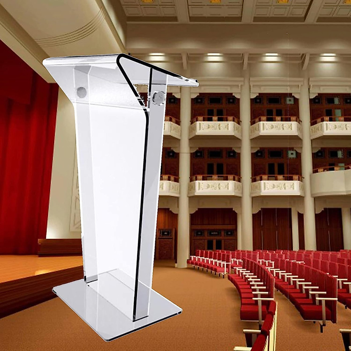 Portable Podium Acrylic Lecterns Stylish Podium Stand 550 * 400 * 1100mm Pulpits Viewing Surface Tilt Lecterns Easy to Install
