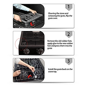 SMEV 50708 RV Cooktop Grate Grommets for Dometic Stove Top Parts Grate Rubber Grommets Replacemet RV Stove Parts top rubber bumpers Dometic Stove protector Range Grate Pads Rubber Feet 12 Pcs