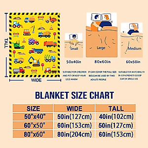 Cute Truck Construction Blanket Super Soft Flannel Throw Blankets Tractor Cars Blankets Bedding for Boys Girls Adults Gifts 50"x40"