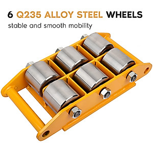 XCFDP Machine Skates, 8T Machinery Skate Dolly, 17600lbs Machinery Moving Skate, Machinery Mover Skate with 360° Rotation Cap, Heavy Duty Machine Dolly Skate for Industrial Moving Equipment,1pc