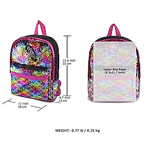 Le Vasty Mini Sequin Backpack for Little Girls Kids Women Fashion Small Daypacks Purse for ladies Magic Mermaid Sparkly Back Pack(Rainbow)