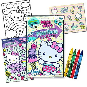 Hello Kitty Coloring Acitivty Book Set for Kids, Girls - Bundle with PlayPack, Stickers, Kids Coloring Book and More