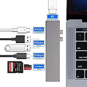 MMOBIEL USB C Hub Type C Hub Adapter Compatible with MacBook Pro/Air, iMac, Mac Mini/iPhone 15- TF/SD Card Reader, 2X USB 3.0 Ports, 4K HDMI Output, 2X USB C Data Slot - 7 Ports