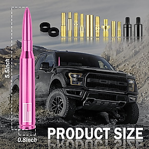 Upgrade American Flag Car Bullet Antenna,Truck Exterior Accessories Antenna Toppers Compatible with GMC,Chevy Silverado,Dodge,Ford,Jeep Antenna Replacement (Premium Pink - U.S. Flag)