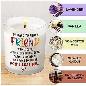Friendship Gifts for Friends, Christmas, Birthday Gifts for Women, Graduation Gifts for Friends, Female Friend Gift Ideas, Candle Gifts for Friends, Vanilla Lavender Scented Candle 10oz