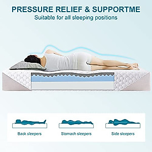 MUUEGM 10inch Memory Foam Mattress King Size,Cooling Gel Bamboo Charcoal Infusion Mattress in A Box,Medium Firm Mattress Breathable Cover,Made in USA,Supportive,CertiPUR-US Certified