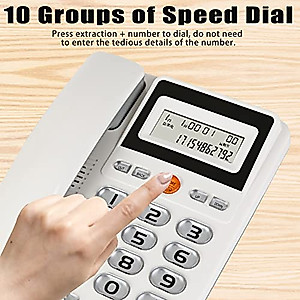Landline Corded Telephones with Caller ID, Display, Tilt Display, Extra Loud Ringer Volume, Hands-Free Big Button Landline Phones for Hearing Impaired Seniors, Office, Front Desk, Home