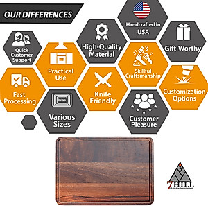 Personalized Cutting Board For Mom - Grandma, Birth Flower Grandmom's Garden, Mothers Day Gifts For Grandma, Christmas and Birthday Gifts For Mom From Son, Daughter, Chopping Board for Mama's Kitchen