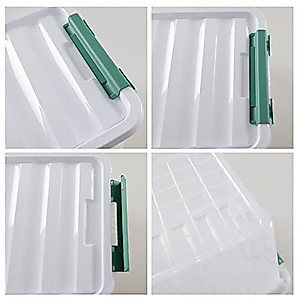 Bblina 20 Quarts Clear Latching Storage Boxes with lids, Plastic Storage Box Bins Set of 6